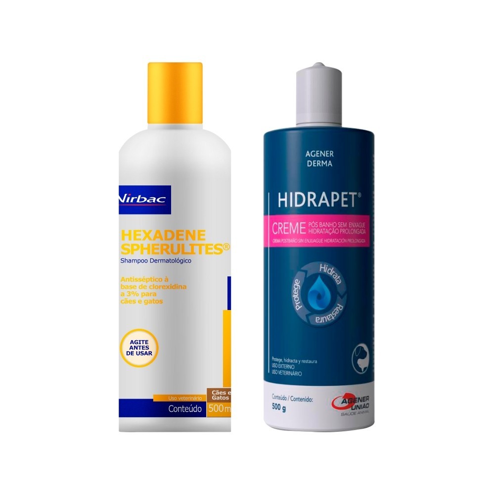 Shampoo Hexadene 500ml + Hidrapet Creme 500g | Shopee Brasil