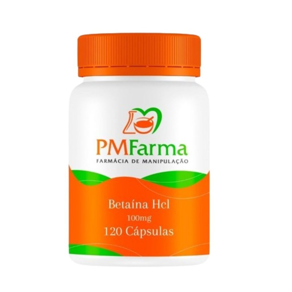 Betaína Hcl 100mg 120 Cápsulas | Shopee Brasil