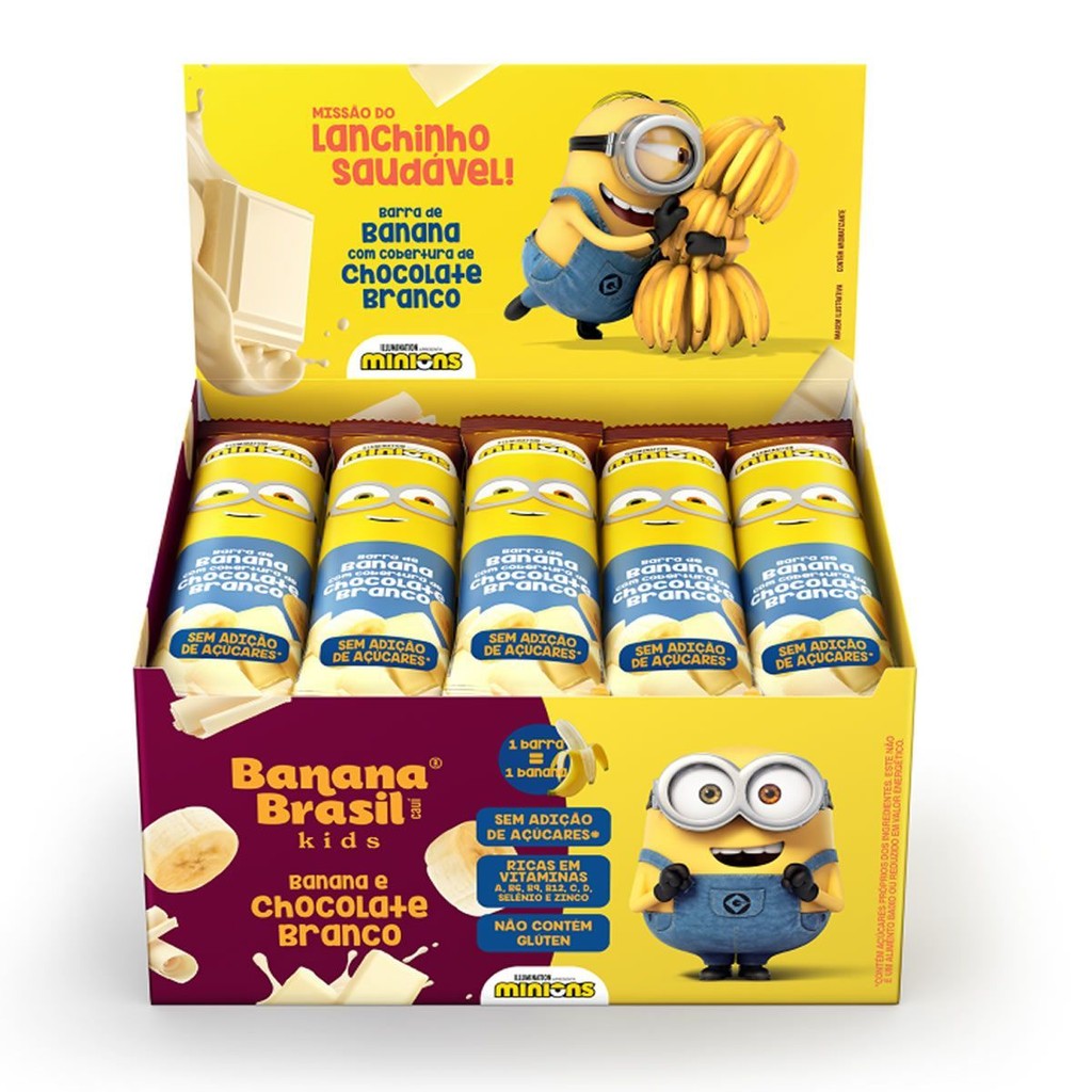 Banana Brasil - Kids Minions - Display 20x22g - Chocolate Branco ...