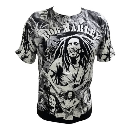 Camisa Camiseta Estampada Bob Marley Reggae Rastafari | Shopee Brasil