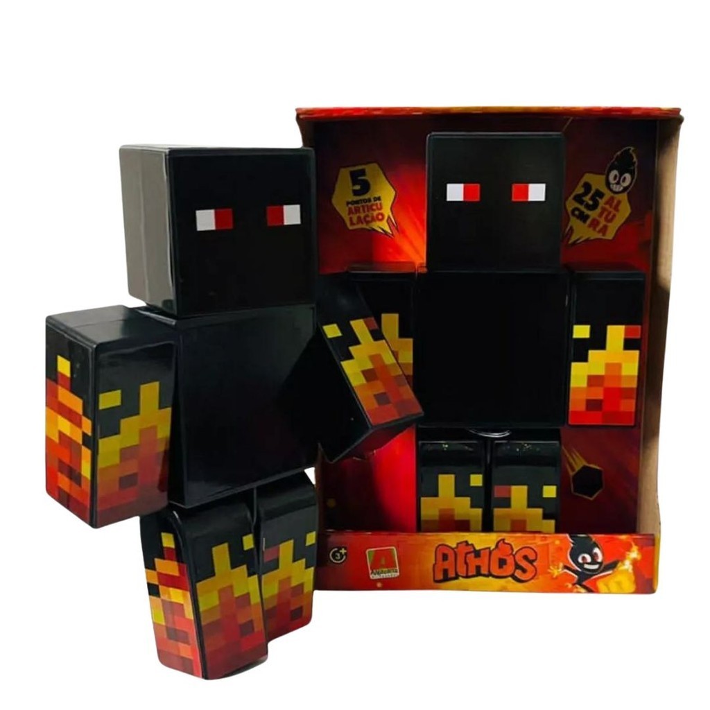 Boneco Articulado Minecraft Athos Streamers Gamer Skin 25cm | Shopee Brasil