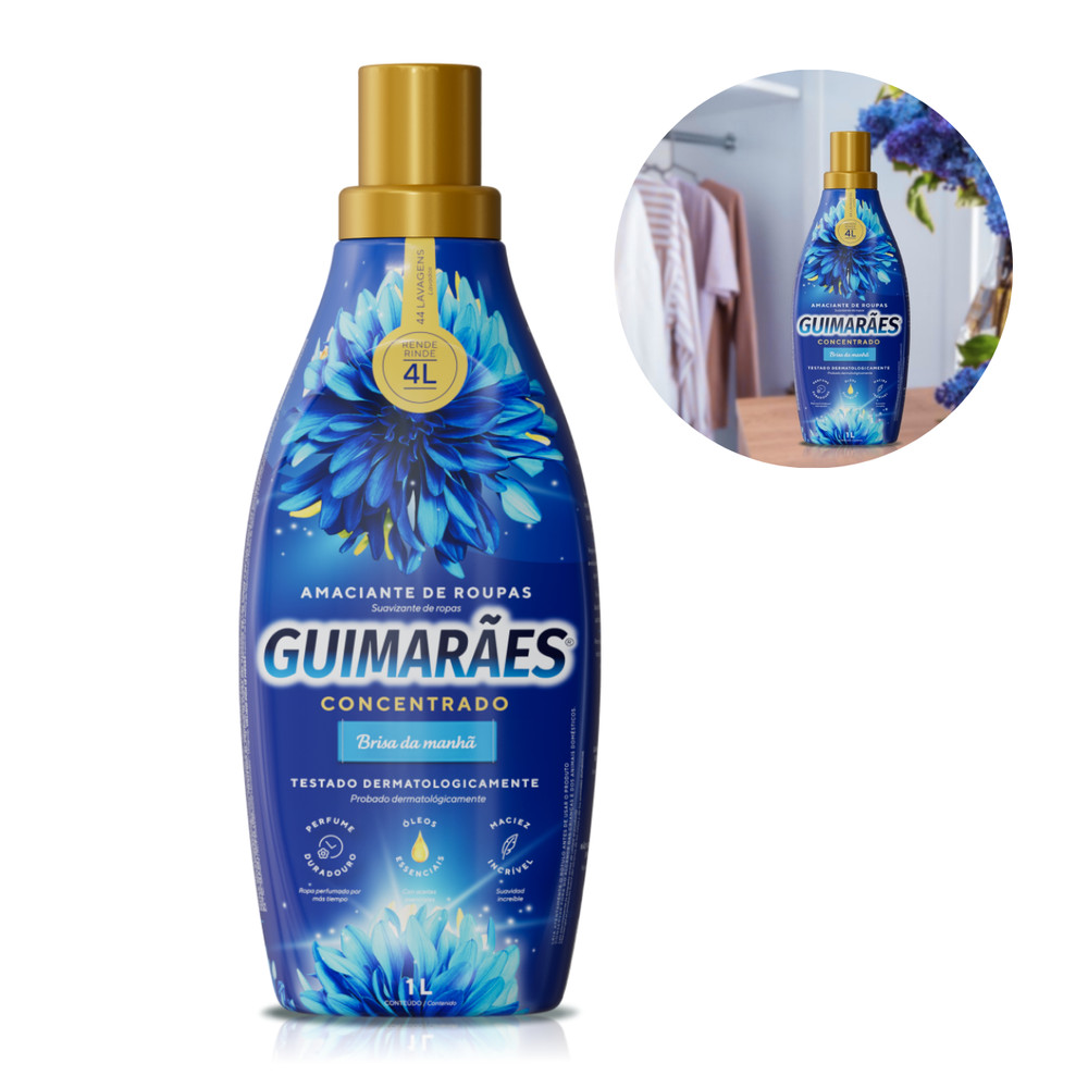 Amaciante Concentrado Premium Soft Brisa da manhã Rende 4 litros e 44 lavagens 1L | Shopee Brasil