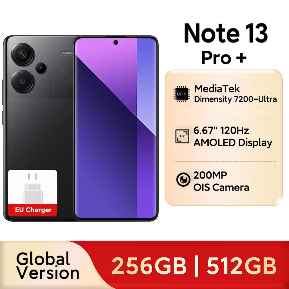 Xiaomi Redmi Note 13 Pro + Plus 5G 12GB/512GB Versão Global Dimensão ...