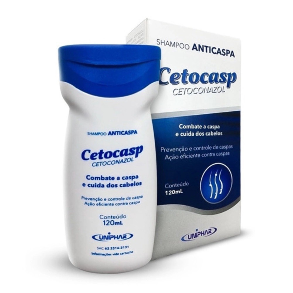 Shampoo Cetoconazol Anticaspa 120ml Cetocasp - Uniphar | Shopee Brasil