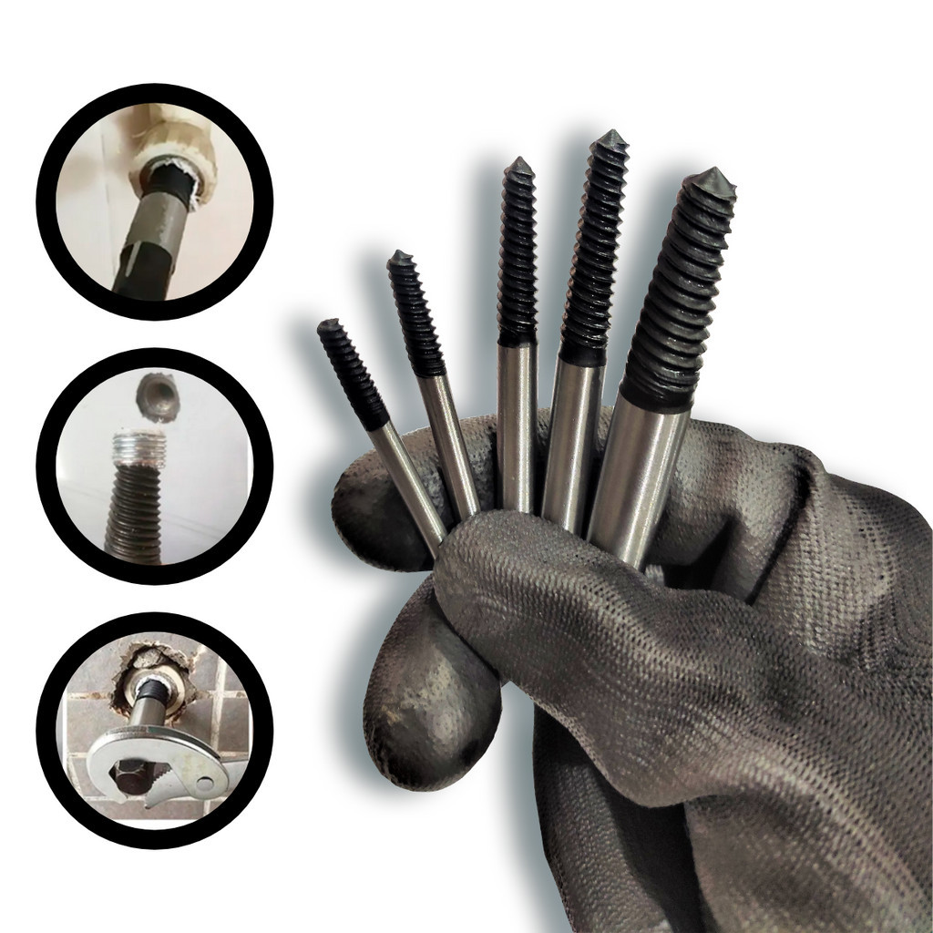 Extrator Saca Parafuso Quebrado Rosca Esquerda 3 - 18mm 5Pçs | Shopee ...