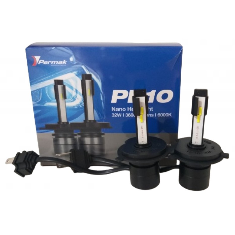 LAMPADA H4 SUPER LED HEADLIGHT NANO 12V 32W 3600LM 6000K | Shopee Brasil