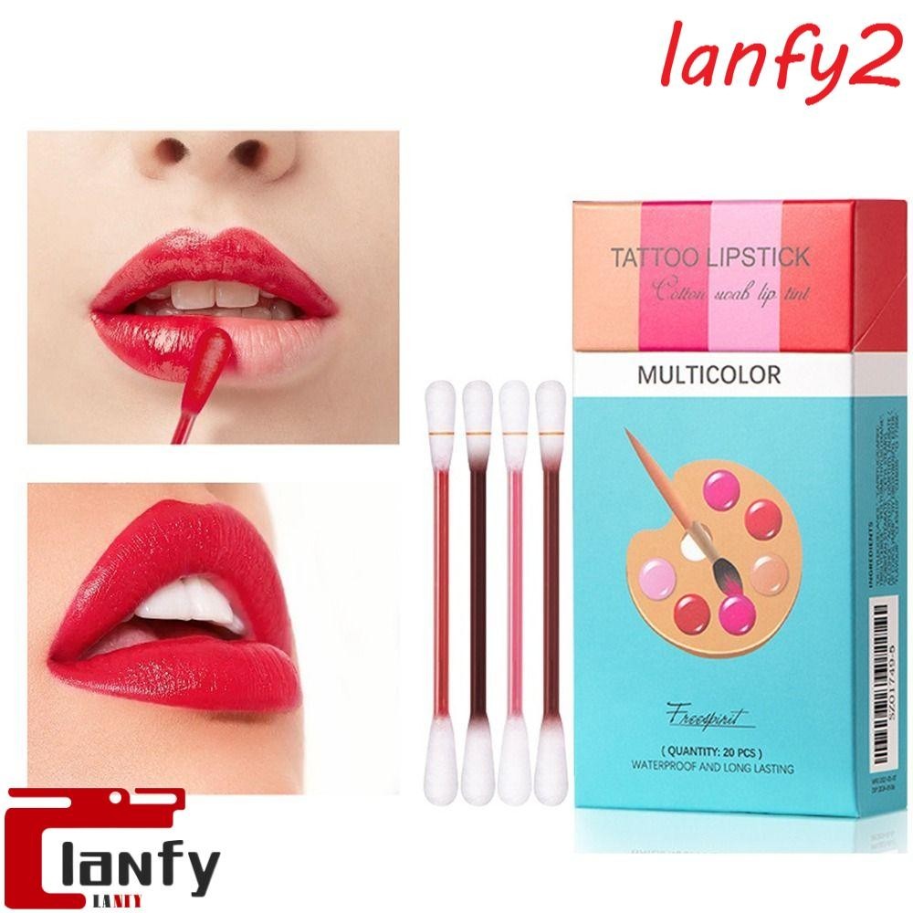 LANFY Cotton Swab Lip Glaze , Hidratante Brilho Labial Duradouro , 4 ...
