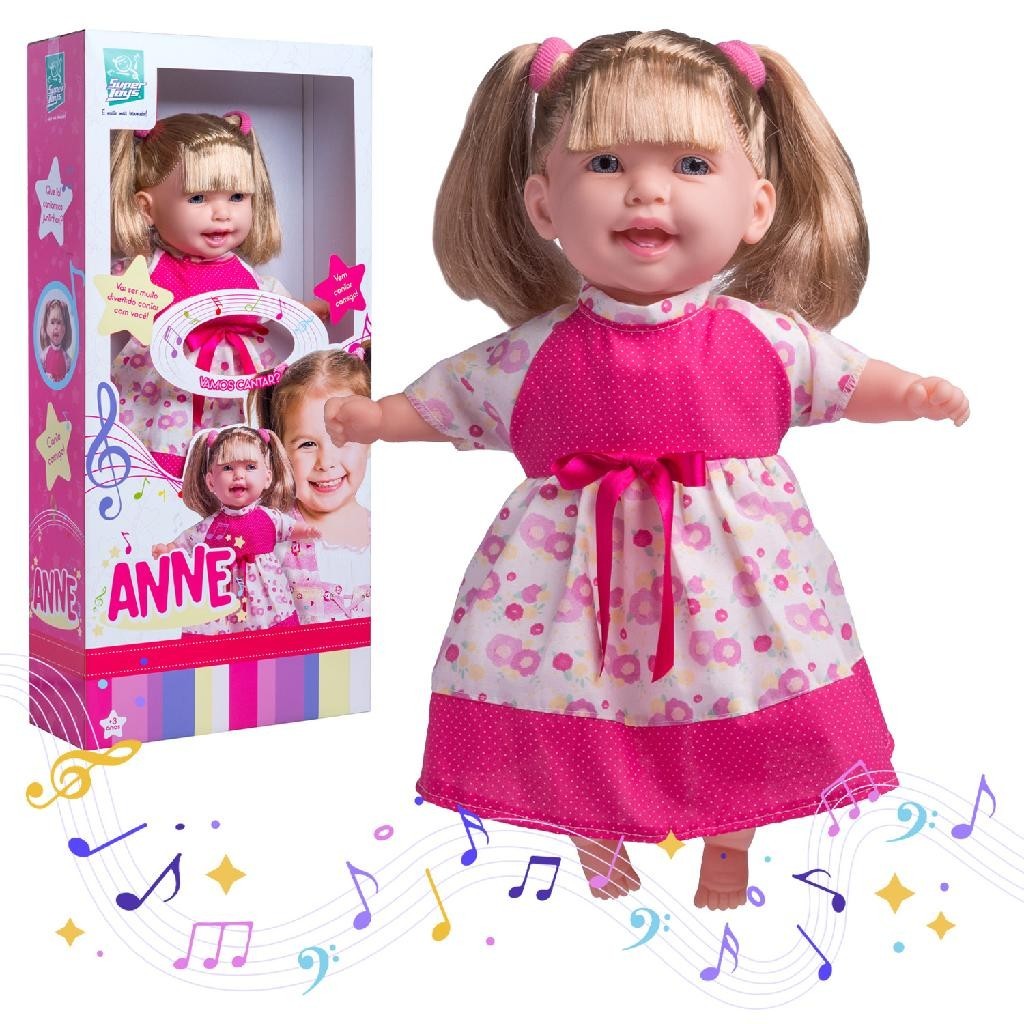 Boneca Anne Canta Musica 42 Cm Com Som Grande - Super Toys | Shopee Brasil