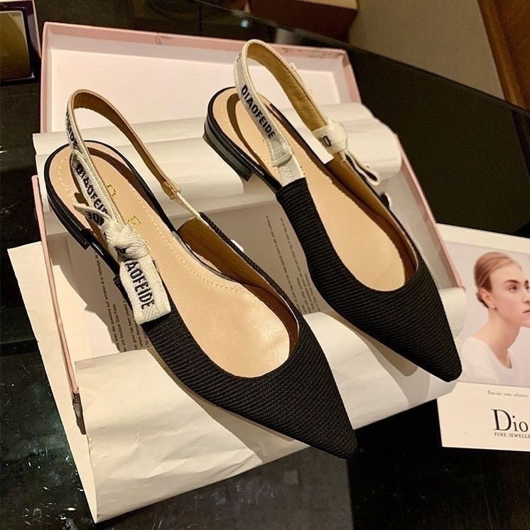 Novo modelo DIOR2024, sapatos casuais femininos de salto alto, moda ...