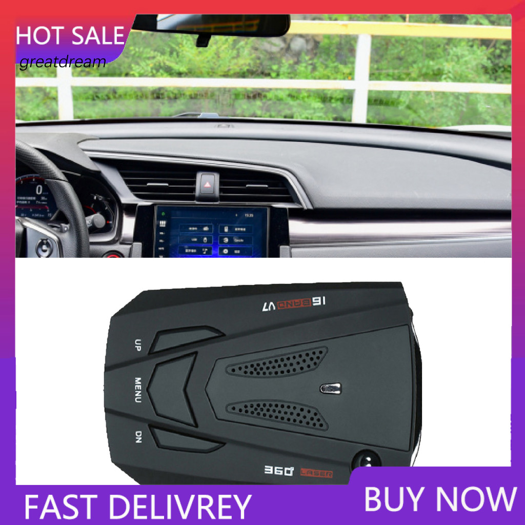 GR V7 12V 360 Graus Detector De Radar De Velocidade Longo Alcance De Alerta De Voz Laser Para ...