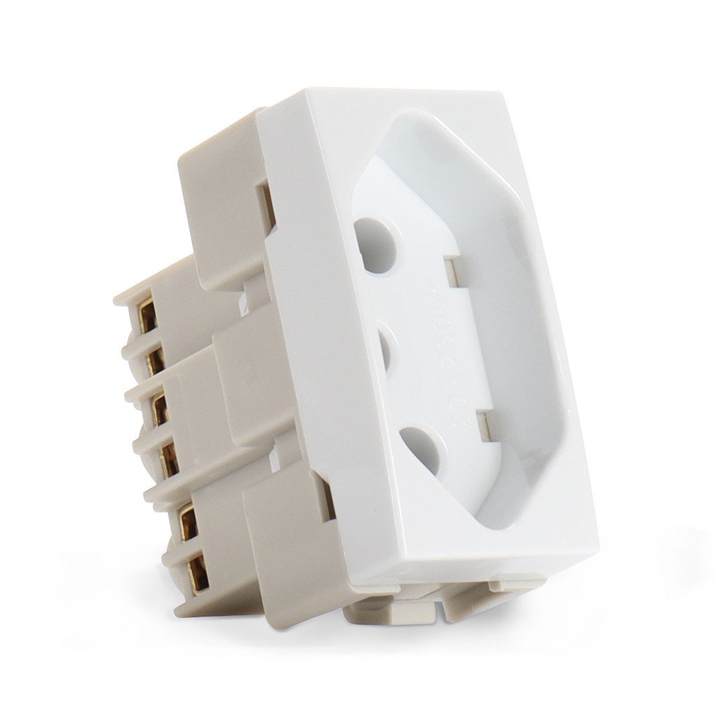 Módulo Tomada Sleek Branca 2p+t 20a Margirius | Shopee Brasil