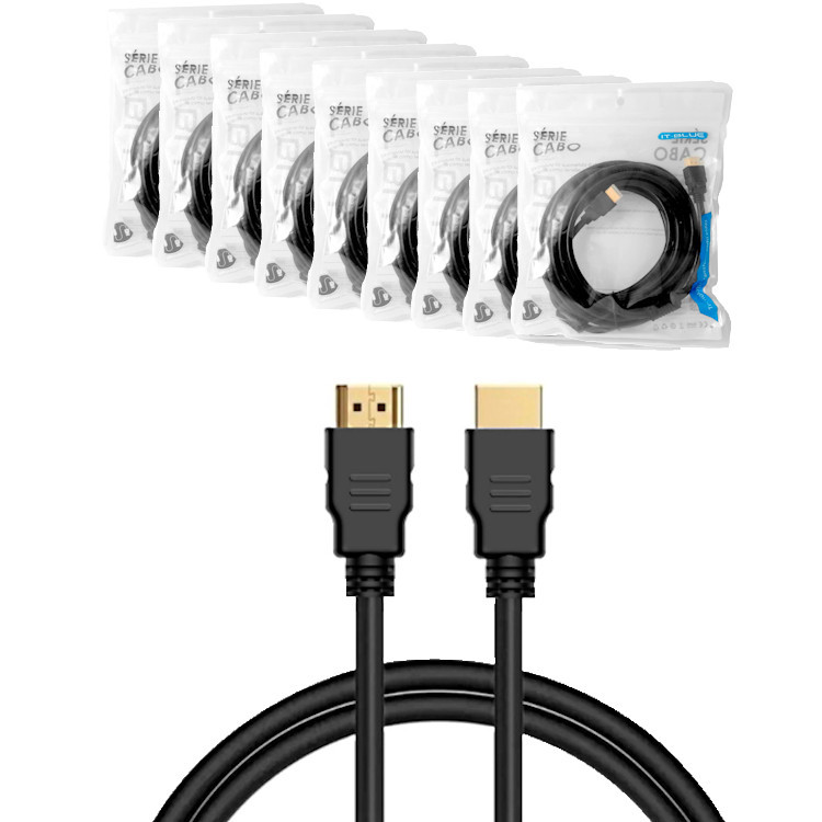 Kit com 6 Cabos HDMI3 Metros It Blue Cabo Reforçado para TV e PC ...