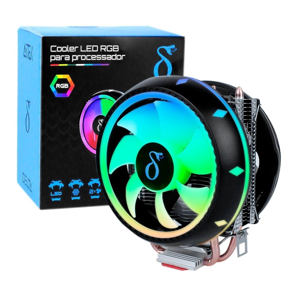 Cooler Fan Led RGB Resfriamento para Processador Ventoinha CPU | Shopee ...