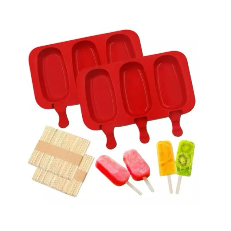 Forma Sorvete Silicone Para Picolé C/ 50 Palitos Festa | Shopee Brasil