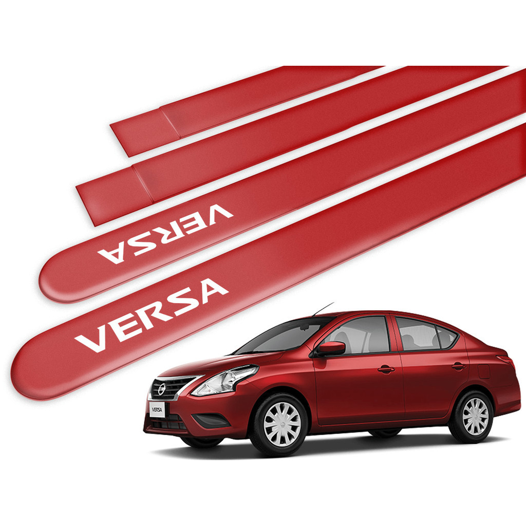 Jogo Friso Lateral Nissan Versa 11/.. Vermelho Malbec Ponta Redonda com ...