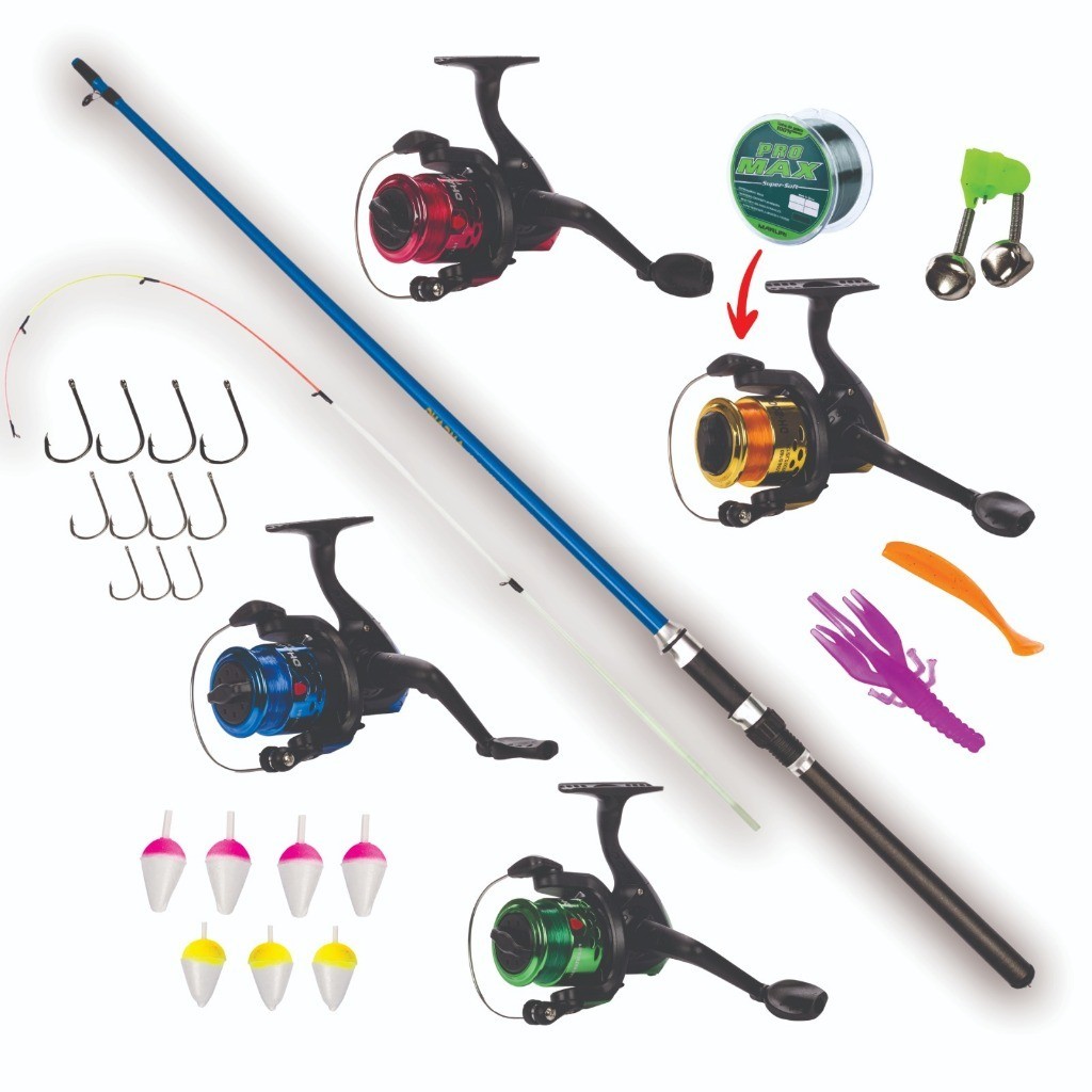 Kit Pesca Vara Flexível 1,50m + Molinete Com Linha + Itens | Shopee Brasil