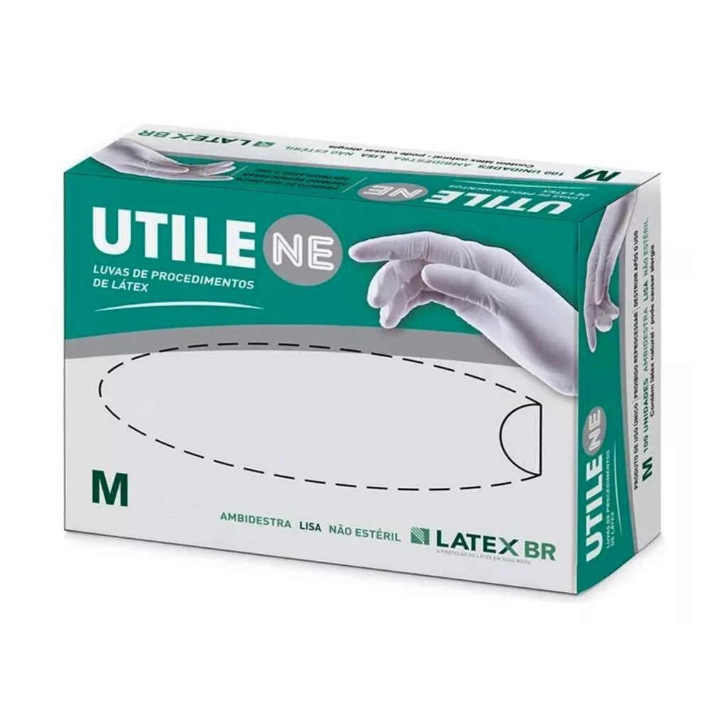 LUVA PROCEDIMENTO LATEX M CX 100 - UTILE | Shopee Brasil