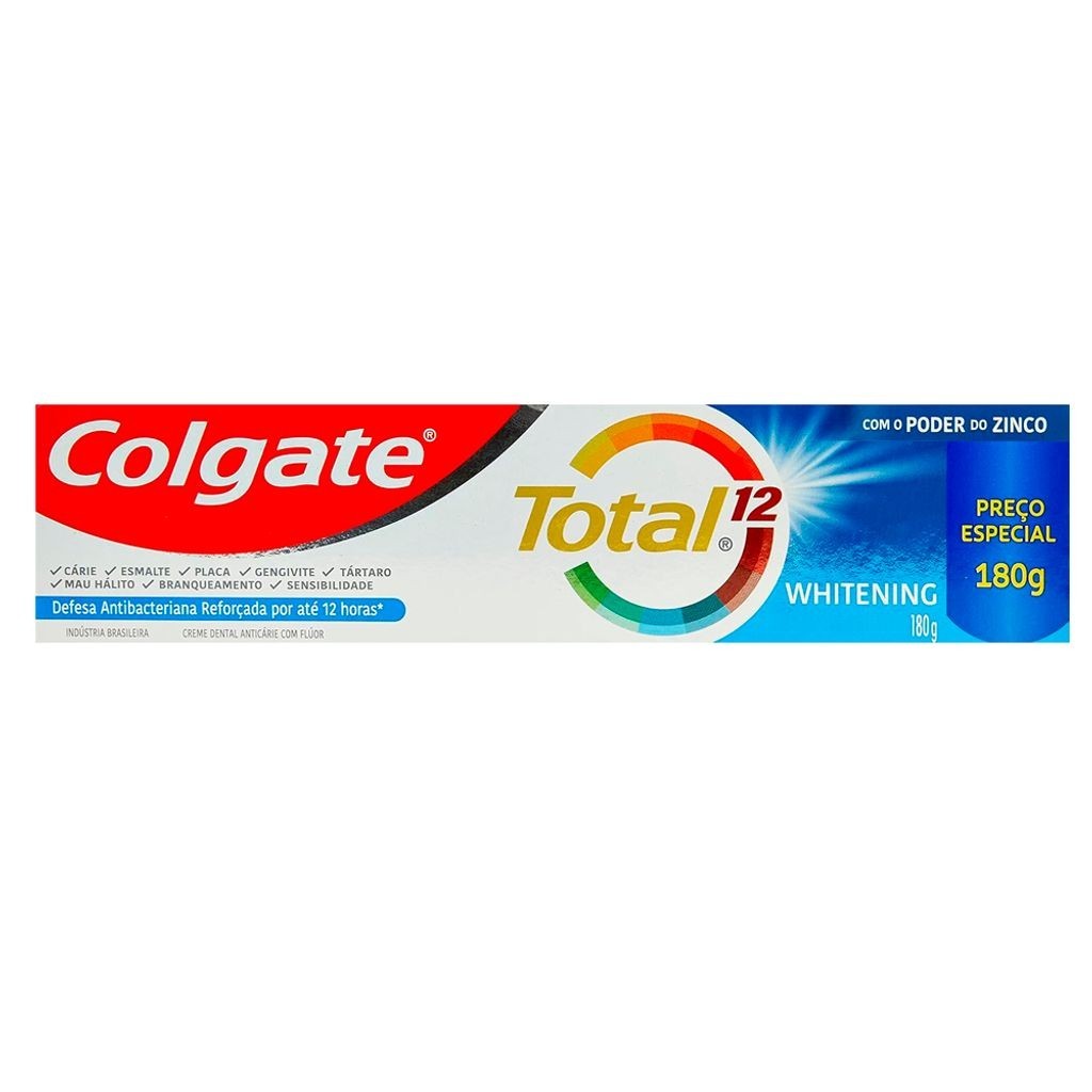 Creme Dental Colgate Total 12 Whitening 180g | Shopee Brasil
