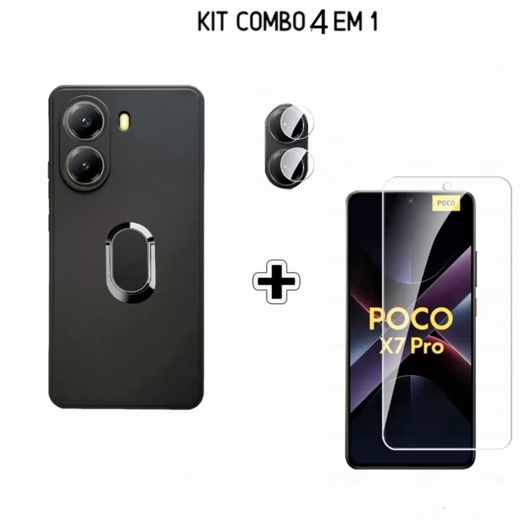 Capa Capinha Para POCO X7 PRO Aveludada Case +Película HD Vidro Sem ...