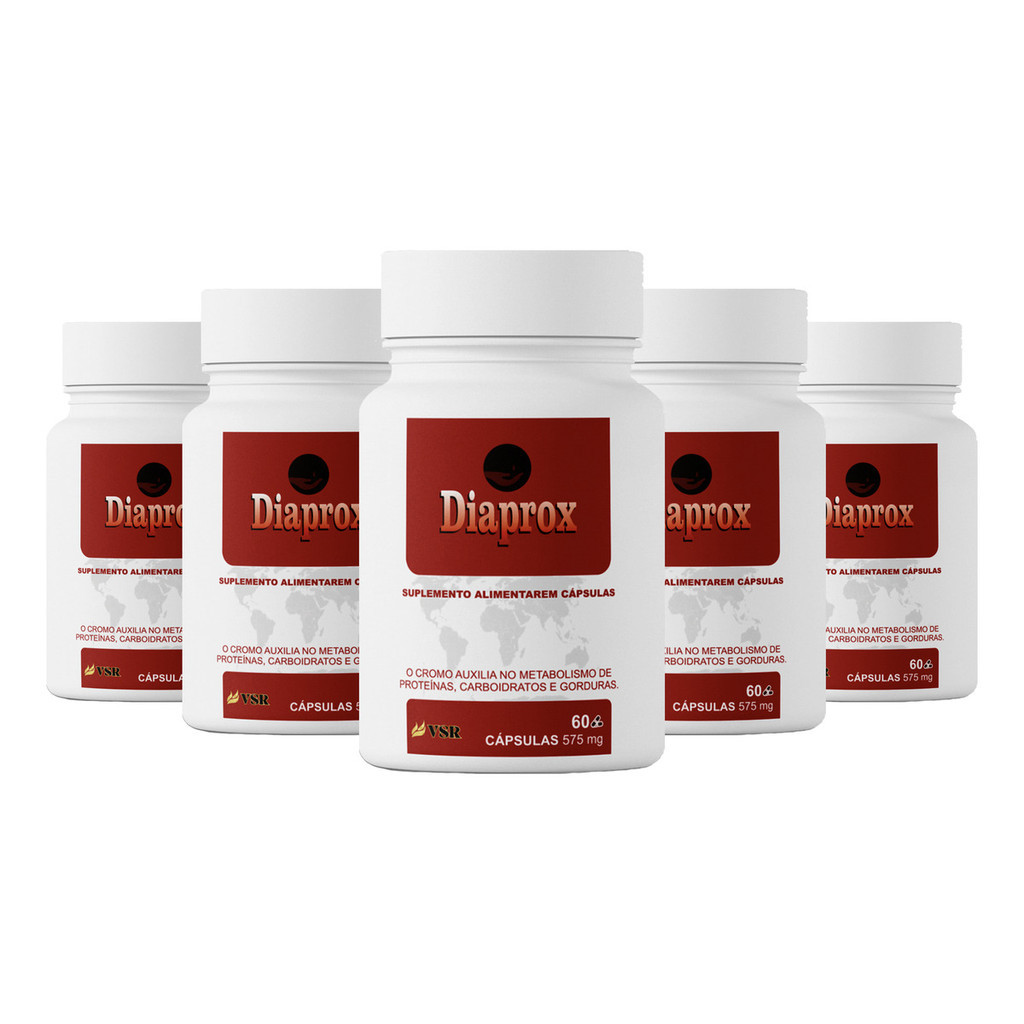 Kit 5 Diaprox Original 60 Cápsulas Suplemento De Uso Diário | Shopee Brasil