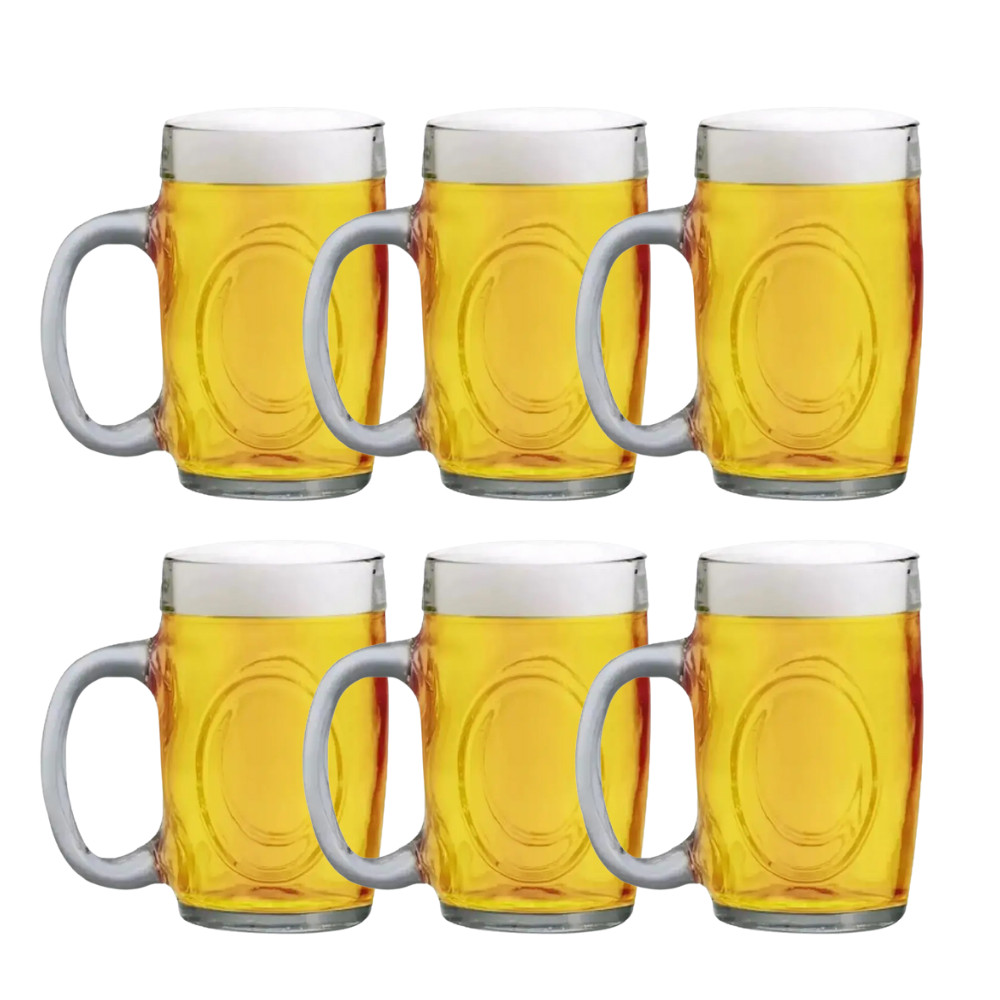 Jogo Kit 6 Canecas Cerveja Vidro 500ml Fritz Chopp | Shopee Brasil