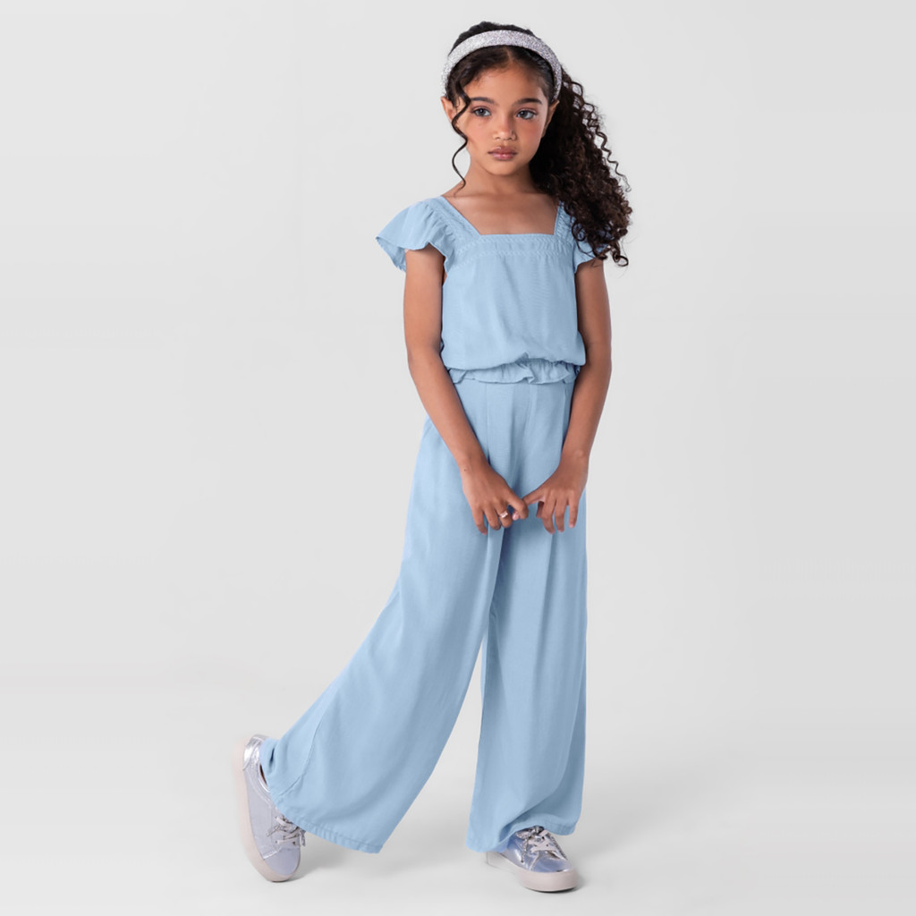 Conjunto infantil menina com cropped e calça Mundi | Shopee Brasil