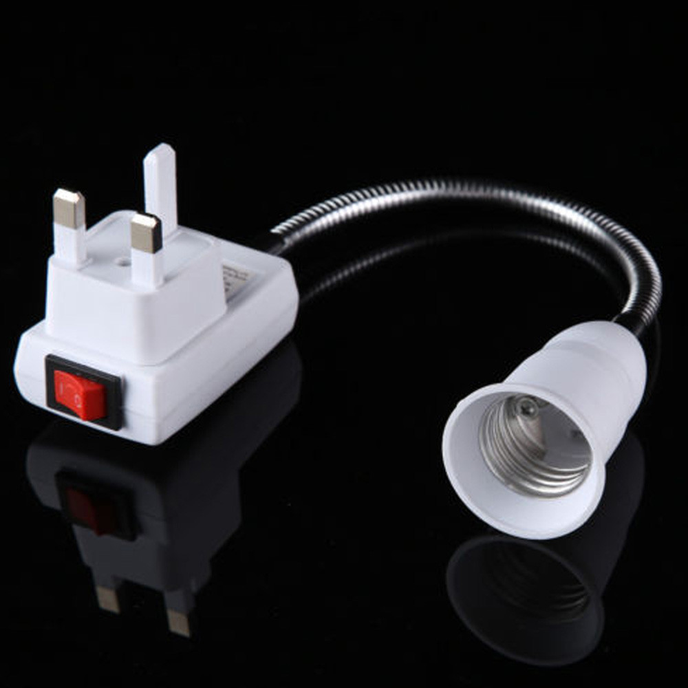 Adaptador De Tomada E27 LED Porta-Lâmpadas ON/OFF Acessórios Para ...