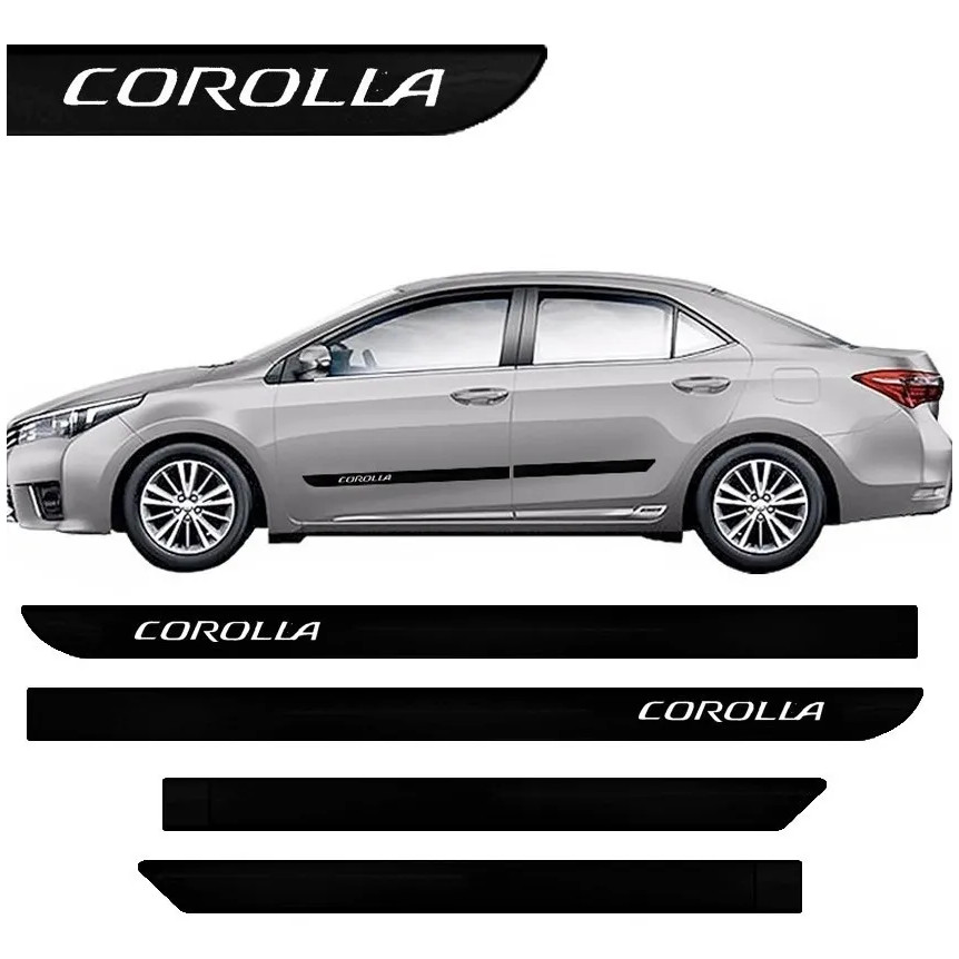 FRISO LATERAL COROLLA TIPO BORRACHÃO KIT AUTOCOLANTE | Shopee Brasil