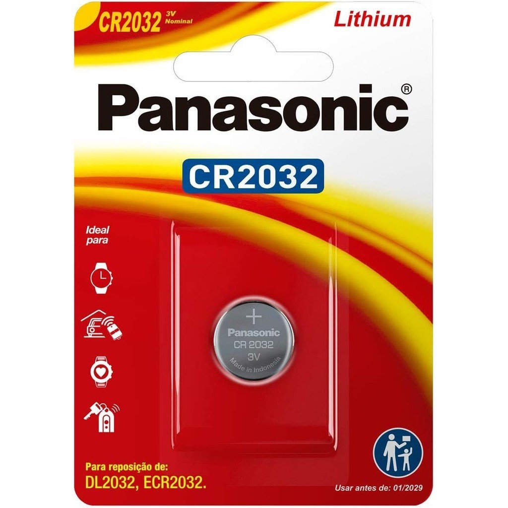 BATERIA DE LITHIUM LITIO CR 2032 3V PANASONIC | Shopee Brasil