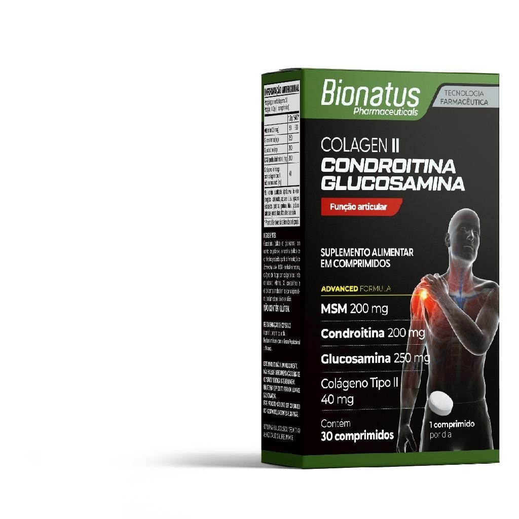 COLÁGENO TIPO II CONDROITINA+MSM+GLUCOSAMINA 30COMP BIONATUS | Shopee ...