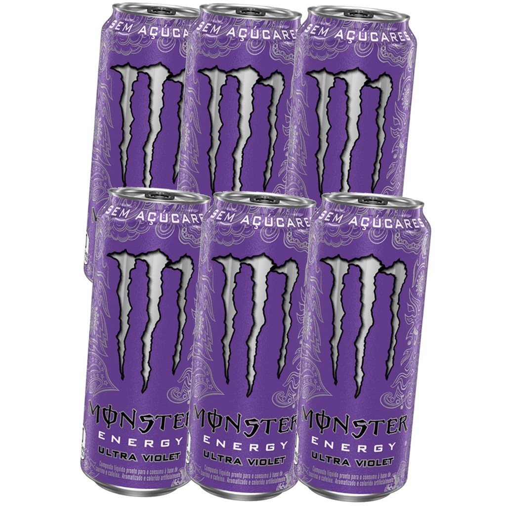 Kit c/6un Energético Monster Energy Ultra Violet Sem Açúcar Sem Glúten ...