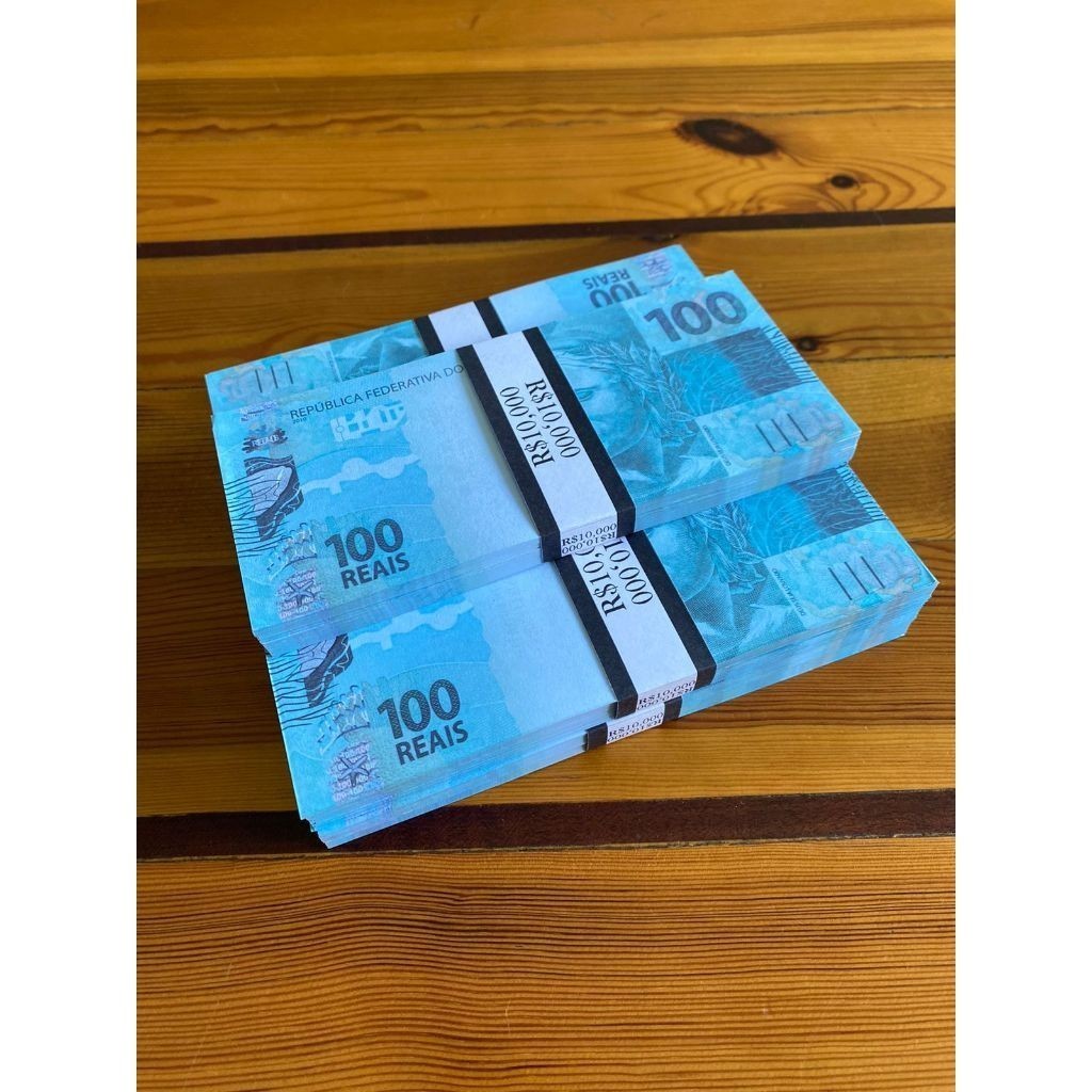 Notas 100 Reais Tamanho Real Idêntica (Sem Valor Monetário) | Shopee Brasil