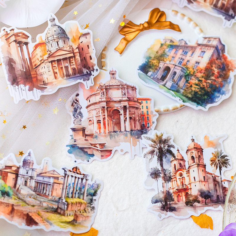 Midoo 10pcs/lot Vintage Building Stickers Para O Journaling ...