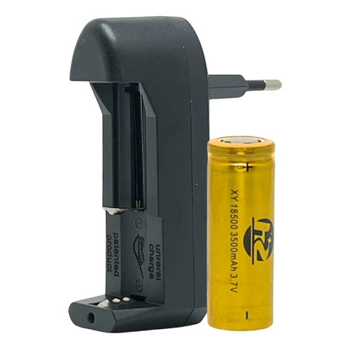 Kit Bateria 18500 3,7v/4,2V 3000mah Li-ion E Carregador Bivolt Para ...