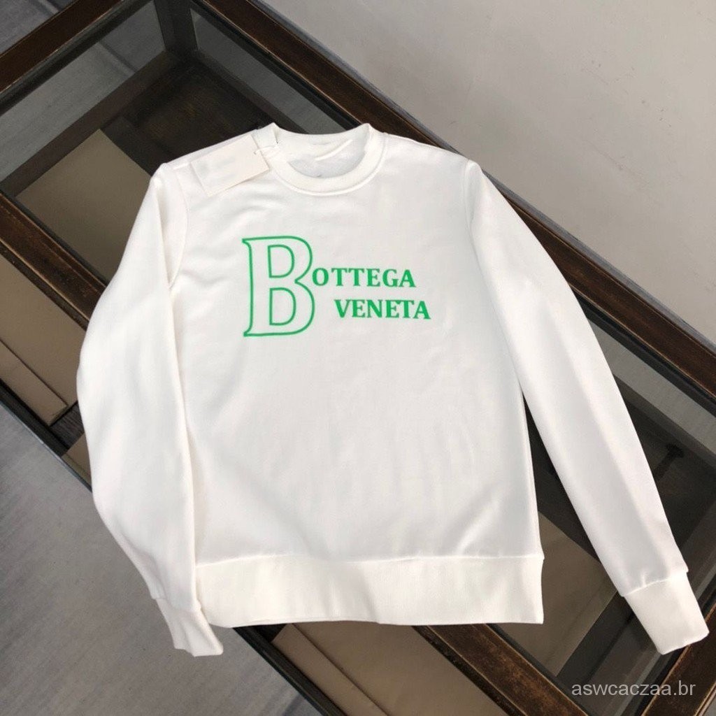 Nova marca da moda BV Green Classic Letter logo casal suéter solto ...