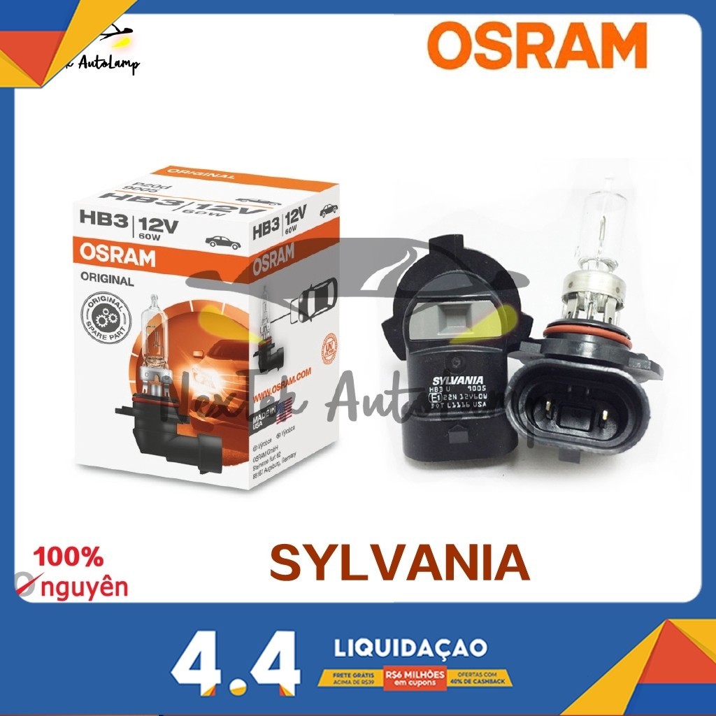 Osram Sylvania H10 H13 HB3 HB4 HB3A HB4A HB4A HB5 Lâmpada Halógena Padrão H Fabricada Nos Eua (1 ...