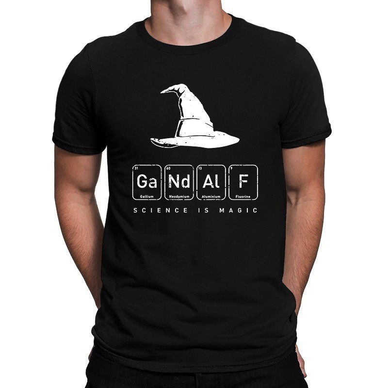 Camiseta Em Algodão Nerd Geek Gandalf Science Is Magic Senhor Dos Anéis ...