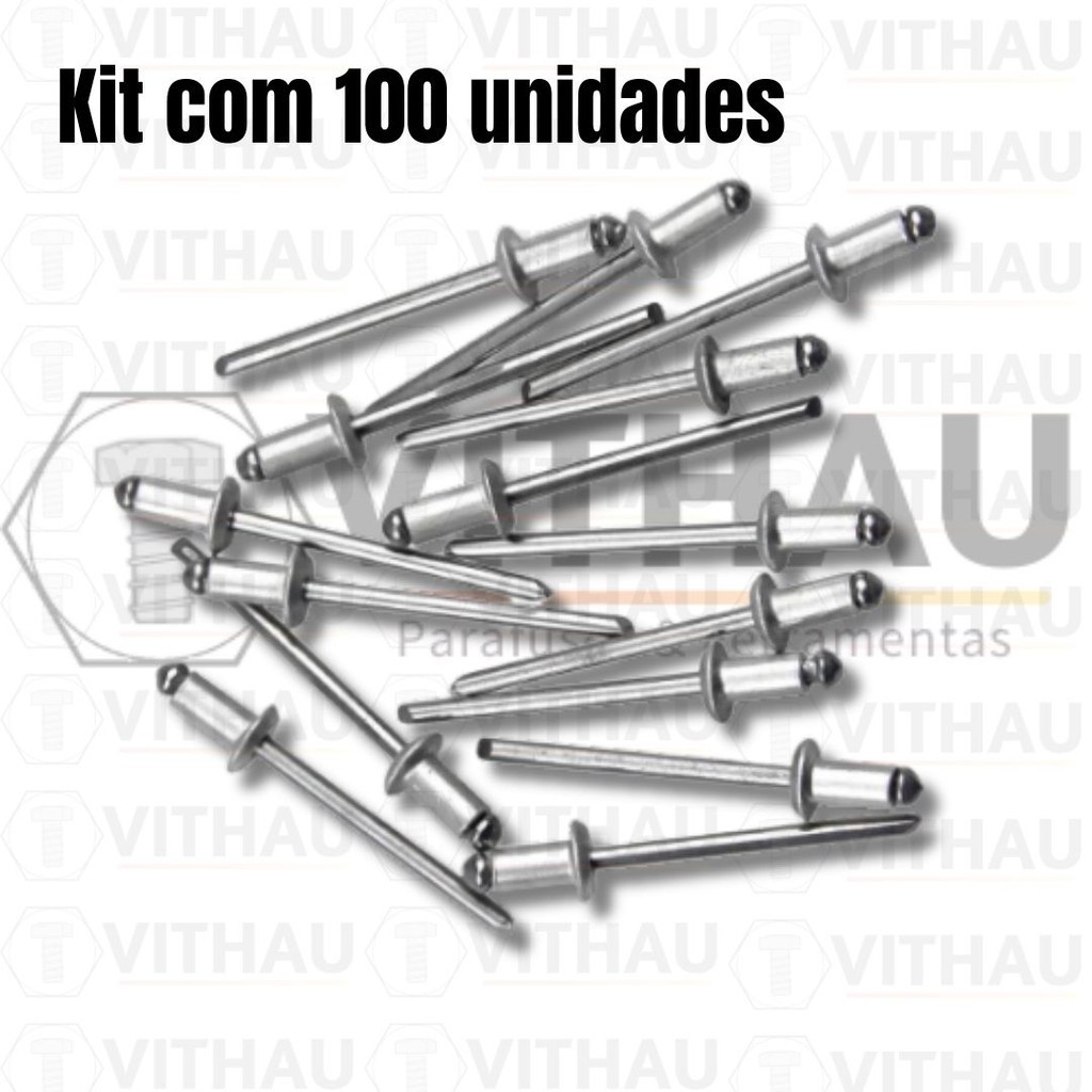 Kit 100 rebites pop aluminio - várias medidas | Shopee Brasil