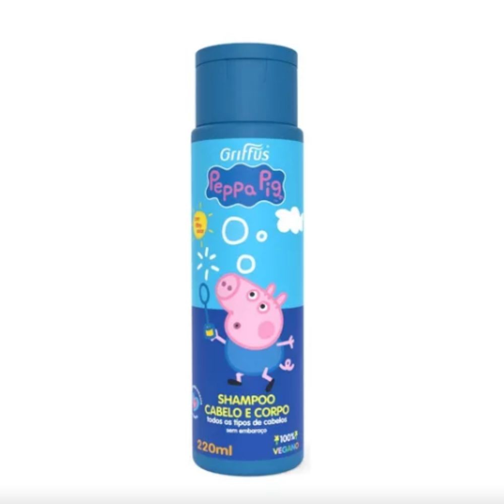 SHAMPOO CABELO E CORPO GEORGE/PEPPA 220ML GRIFFUS | Shopee Brasil