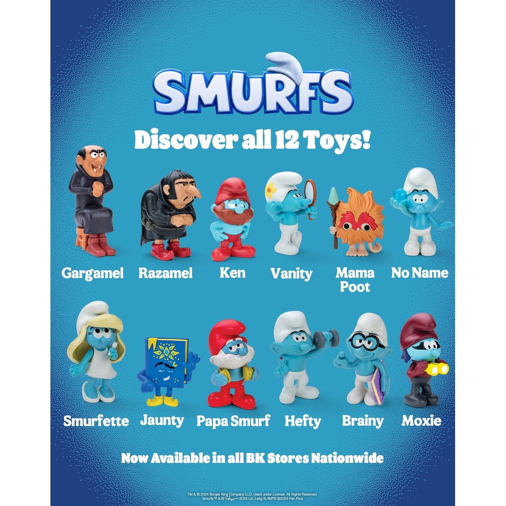 Boneco Smurfs 2025 Burger King BK Aurélia | Shopee Brasil