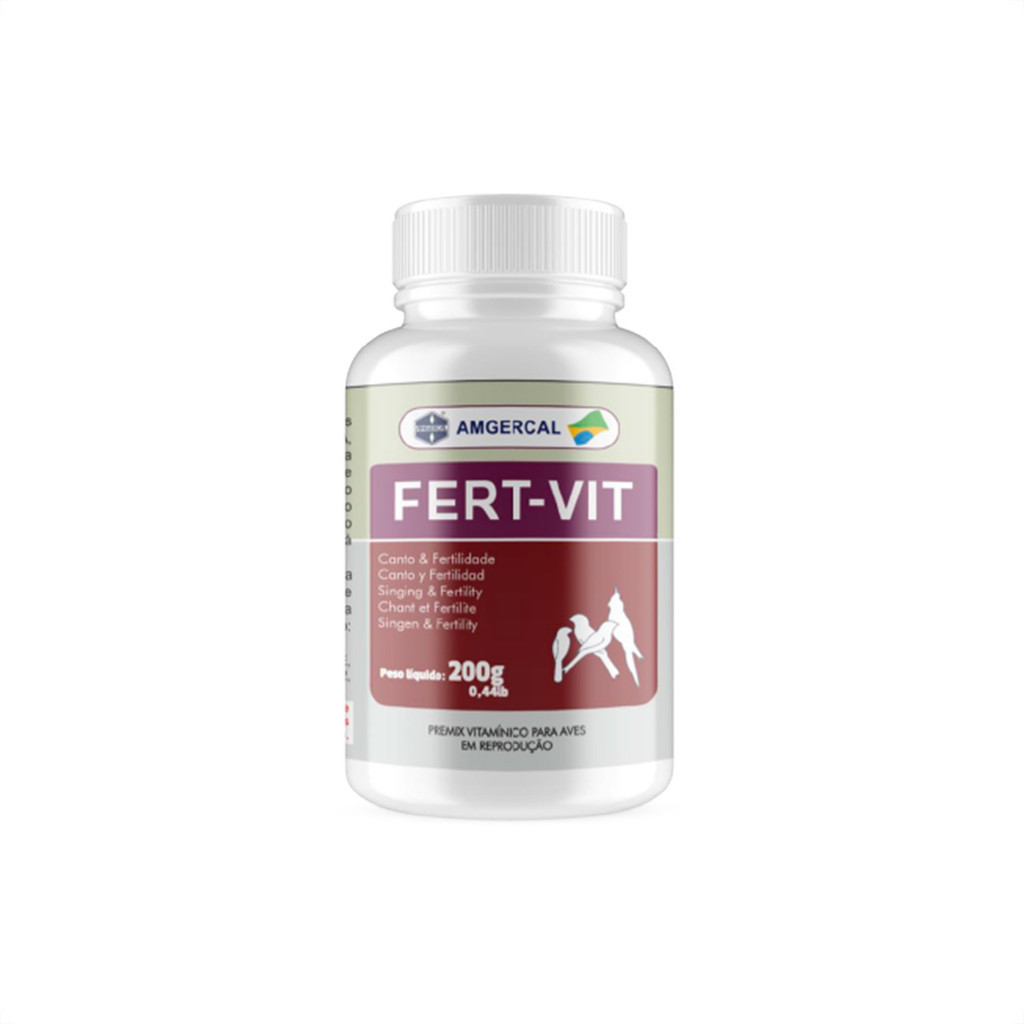 Fert-Vit Amgercal Premix Vitamínico para Aves Reprodução - 200 g ...