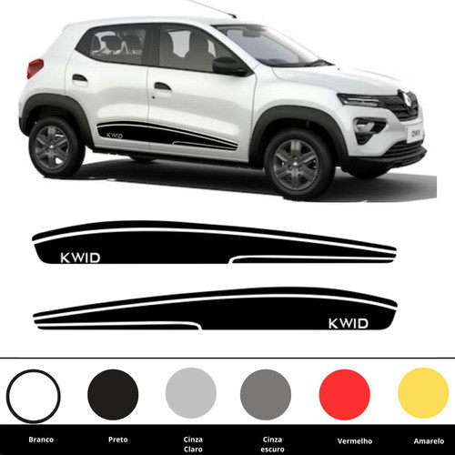 Par Adesivo Carro Renault Kwid Personalizado Faixas Laterais | Shopee ...