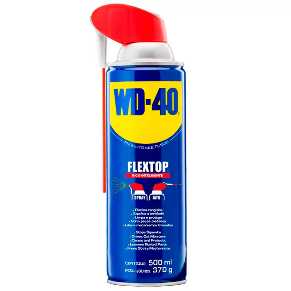 Lubrificante Multiusos WD-40 Spray com Aplicador Flextop 500ml | Shopee ...