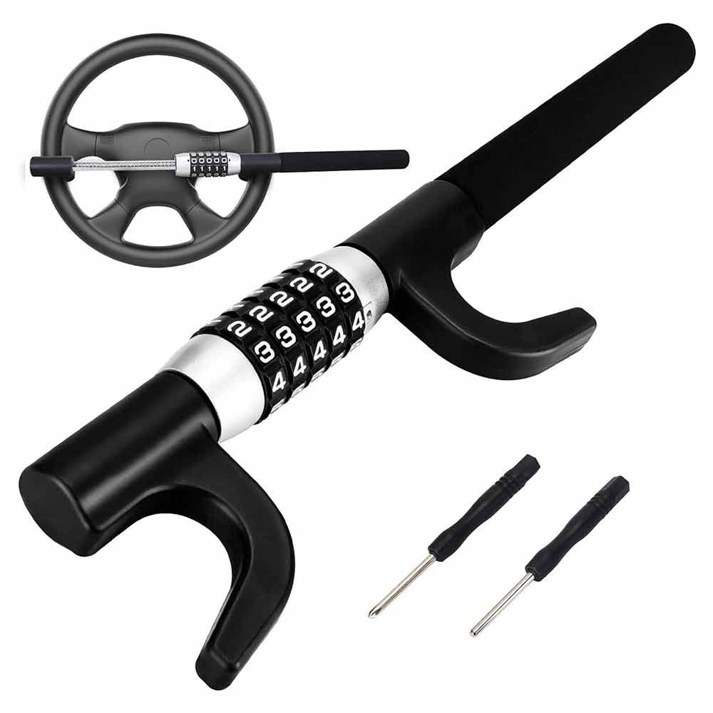Car Locks Anti Theft Steering Wheel Lock Quick Release Adjustable Clamp ...