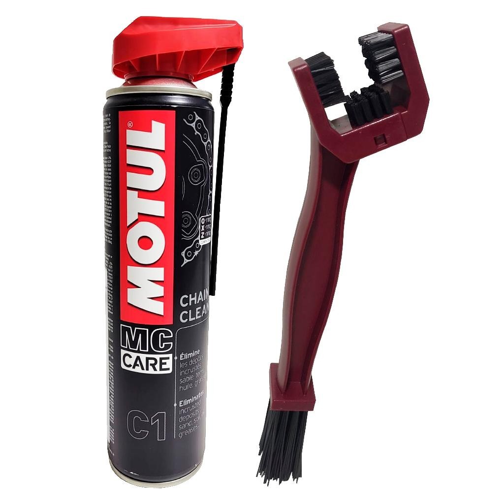 MOTUL C1 CHAIN CLEAN 400ML + ESCOVA P/ LIMPAR CORRENTE - Escorrega o Preço