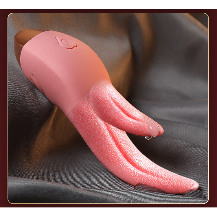 Estimulador De Lingua De Silicone De Aquecimento Vibratório De Duplo Fim Para O Auto-Pleasure ...