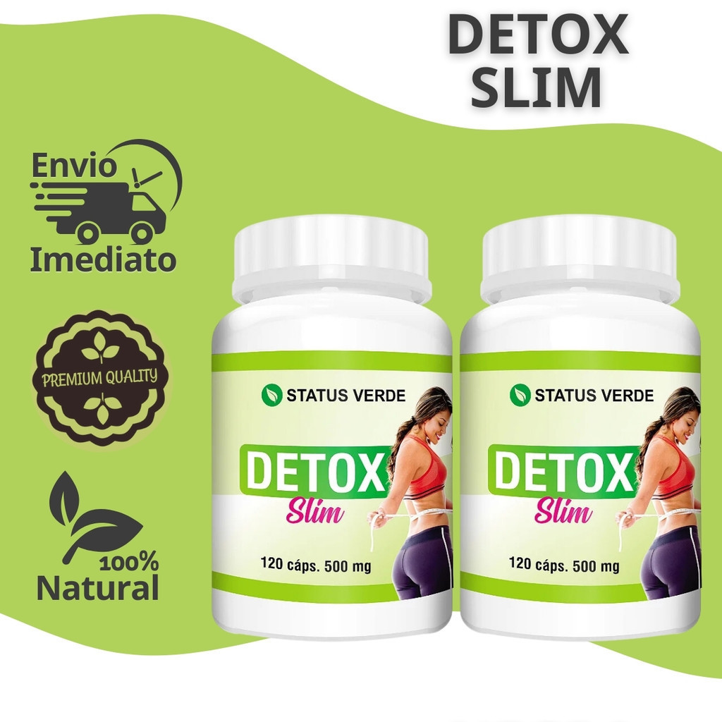 2 Potes Detox slim 100% Natural - Kit 240 Cáps de 500mg | Shopee Brasil