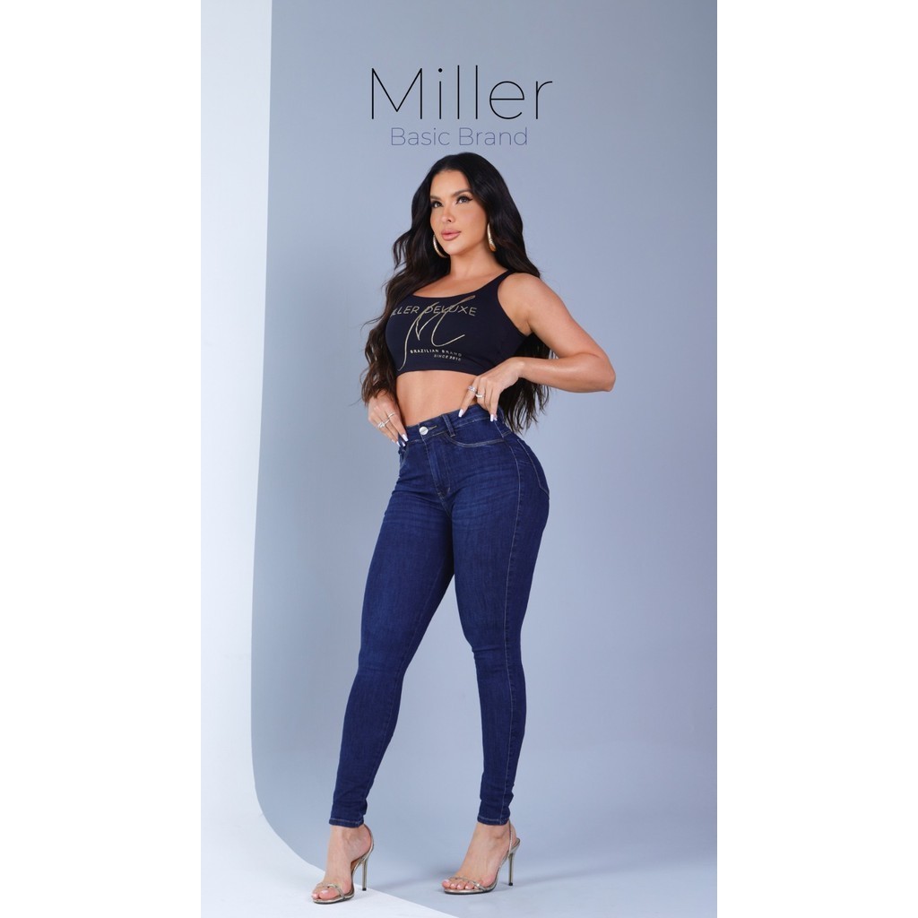 Calça Jeans Miller Skinny Original Premium Cor Azul Escuro | Shopee Brasil