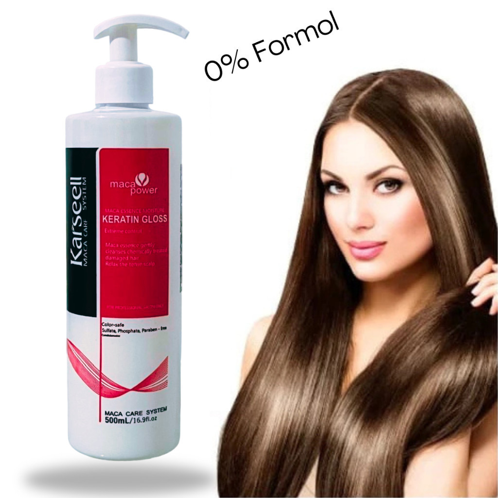 Karseell Escova Progressiva Sem Formol Gloss Keratin Maca Power Efeito ...