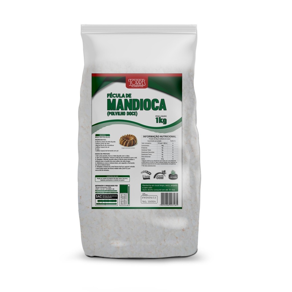 Fécula de Mandioca 1kg (polvilho doce) | Shopee Brasil